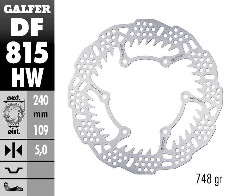 Galfer Shark Rear Disc 240mm, 748g Beta RR 13-